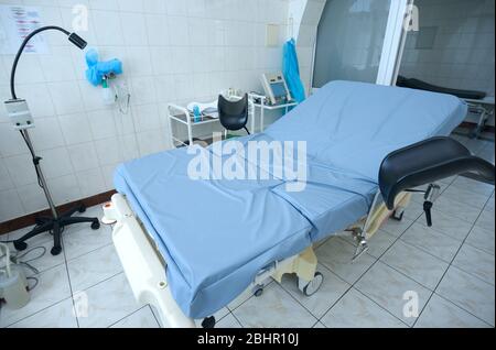 Hospital operating room suite set up in preparation for an orthopedic ...