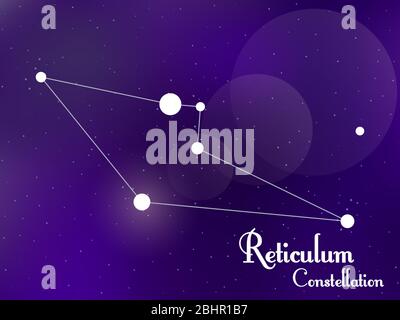 Reticulum constellation. Starry night sky. Zodiac sign. Cluster of ...