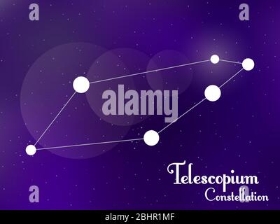 Telescopium constellation constellation. Starry night sky. Zodiac sign ...