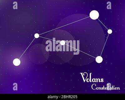 Volans constellation. Starry night sky. Cluster of stars and galaxies ...