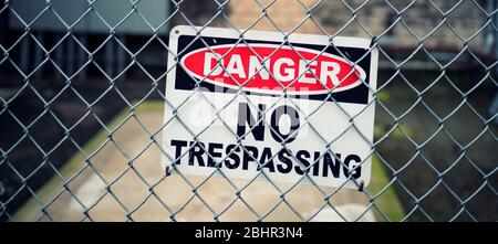 No trepassing sign, Chicago, USA Stock Photo - Alamy