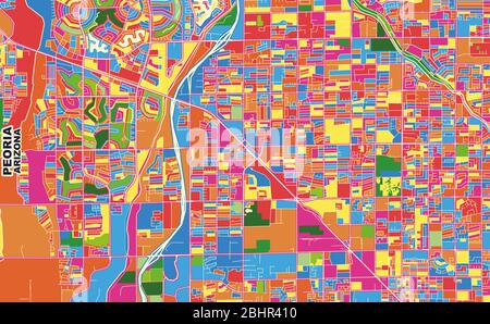 Simple map of Peoria, Arizona, USA. Black and white version for ...