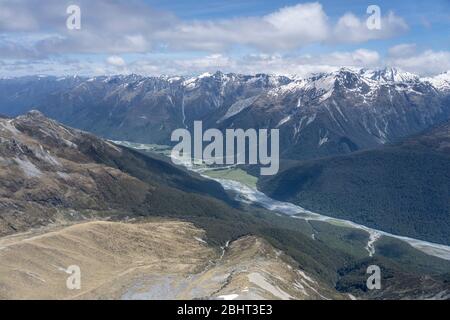 Ahuriri Valley Otago South Island New Zealand aerial Stock Photo - Alamy