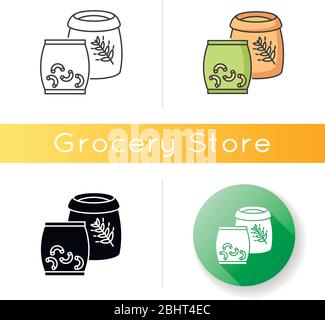 Organic whole grain pasta line icon. Outline pictogram for web page ...