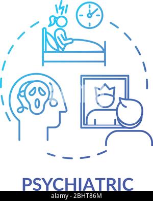 Schizophrenia disorder blue gradient concept icons Stock Vector Image ...