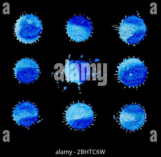 watercolor white background blue, stains abstract isolated ...