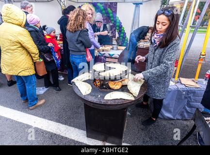 Samara, Russia - October 5, 2019: Traditional fast food doner kebab ...