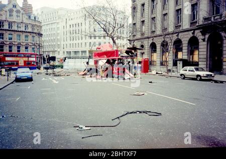 The aftermath of the Aldwych Bus Bombing in London, on 18th February ...