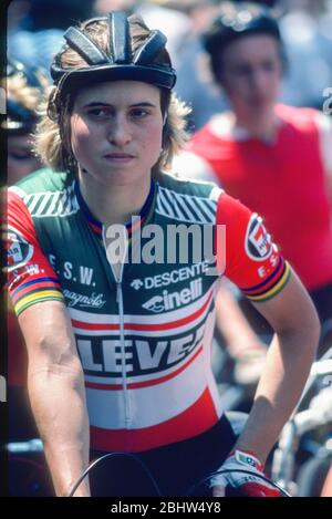 Rebecca Twigg, a member of the women’s 7-11 cycling team during the ...