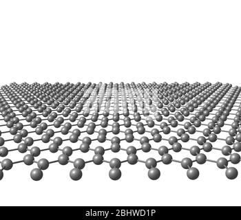 Graphene Sheet, planar layer of sp2-bonded carbon, on white background ...