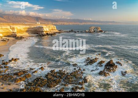 Natural arch La Portada, Antofagasta, Antofagasta Region, Chile Stock ...