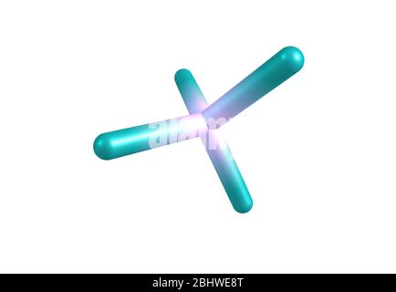 Carbon tetrachloride (tetrachloromethane) solvent molecule. Stylized ...