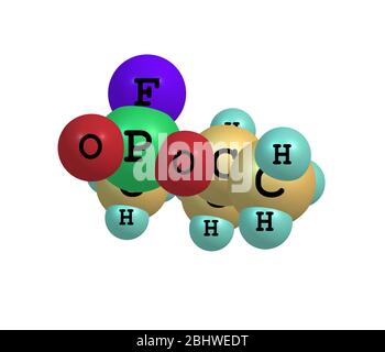 Sarin nerve agent molecule (chemical weapon). Skeletal formula Stock ...