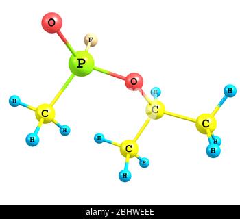 Sarin nerve agent molecule (chemical weapon). Skeletal formula Stock ...