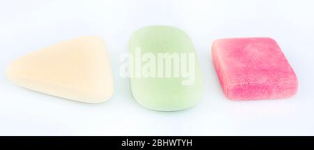 Group of three new erasers isolated on white Stock Photo - Alamy