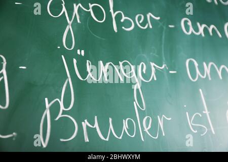 Grammar sentences on blackboard background Stock Photo - Alamy