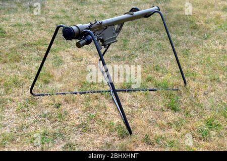 rocket propelled grenade launcher RPG 7 on camo uniform background ...