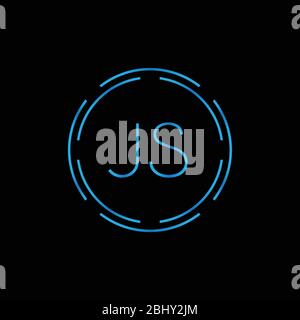 Creative letter JS Logo Design Vector Template. Initial Circle Letter ...