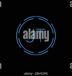 Creative letter JT Logo Design Vector Template. Initial Circle Letter JT Logo Design Stock ...