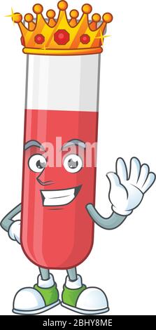 A Charismatic King red ruler cartoon character wearing a gold crown ...