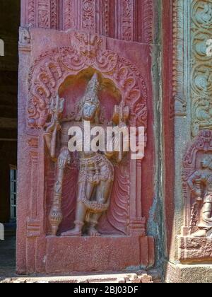 Statue of a Dwarpal(Guard) in stone in Sri Ram Temple of Phaltan Stock ...