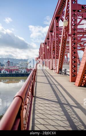 Drawbridge transportation and pedestrian Broadway bridge over the ...