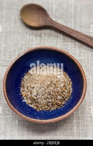 A mixture of sea salt and toasted, crushed cumin seeds, a popular ...