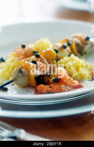 Kebabs with rice Stock Photo - Alamy