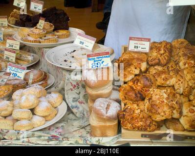 Baker shop window in Lyme Regis Stock Photo - Alamy