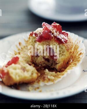 Cherry Muffin on a plate Stock Photo - Alamy