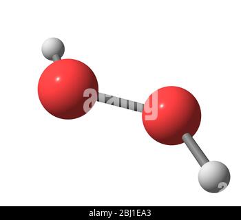 Chemical structure of a hydrogen peroxide (H2O2) molecule. HOOH is a ...