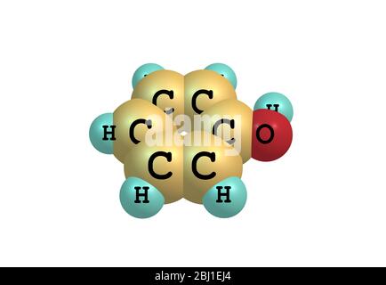 Chemical structure of phenol, an aromatic organic compound Stock Photo ...