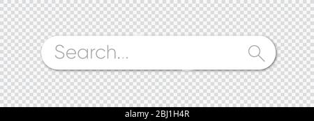 Search bar, search boxes with shadow on transparent background - stock ...