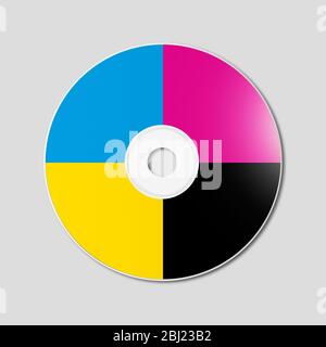CMYK CD - DVD isolated on white background - mockup illustration. CMYK ...