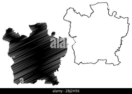 Plzen City (Czech Republic, Czechia) map vector illustration, scribble ...