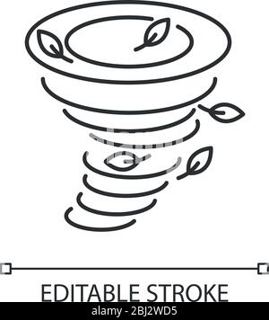 Tornado storm pixel art icon. Windstorm symbol. Typhoon, cyclone and ...
