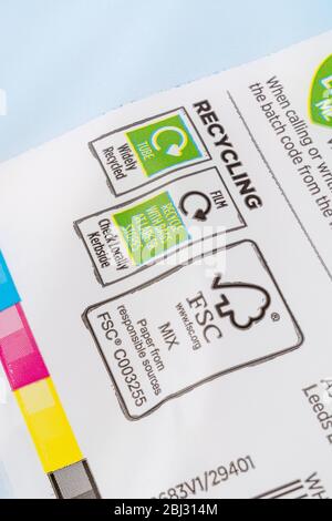 Recycling symbol, icons and pictograms + FSC / Forest Stewardship ...