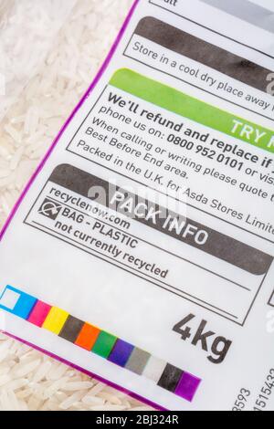 ASDA product labelling showing recycling status of packaging. For ...
