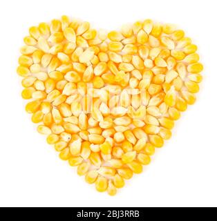 Heart shaped corn beans isolated on white Stock Photo - Alamy