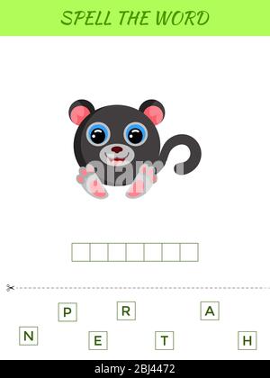 Panther. P letter. Cute children animal alphabet in vector. Funny ...