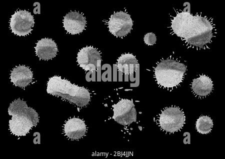 Blue Blobs With Grey Background Stock Photo - Alamy