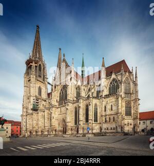 Beautiful view of the Regensburg Cathedral ( St. Peter's Cathedral) on ...