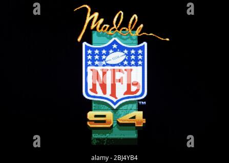 Madden NFL '94 - Sega Genesis Mega Drive - Editorial use only Stock ...