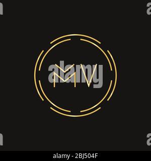 Initial MV letter Logo Design vector Template. Gold and Silver Letter ...