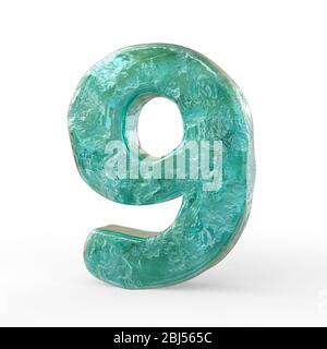 Realistic icy numbers isolated on a white background. 3d image Stock ...