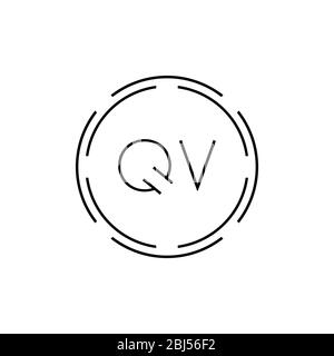 Initial letter QV logo design with modern business typography vector ...