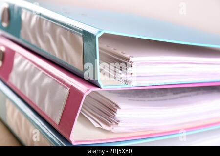 Big office folders closeup Stock Photo - Alamy