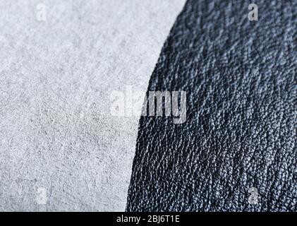 Grey leather front and wrong side texture background Stock Photo - Alamy