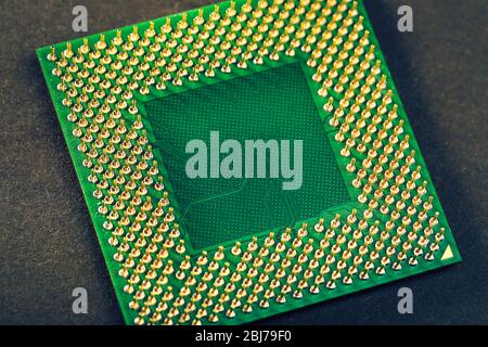 Computer processor on brown background Stock Photo - Alamy