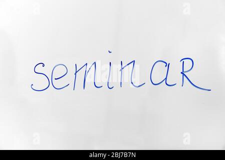 Word Seminar written on the flipchart Stock Photo - Alamy